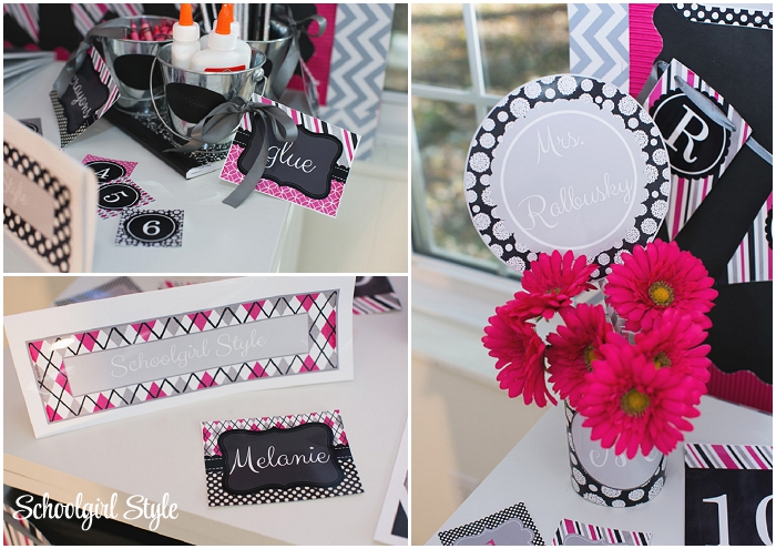 Hot Pink, Black, and Gray Classroom Couture