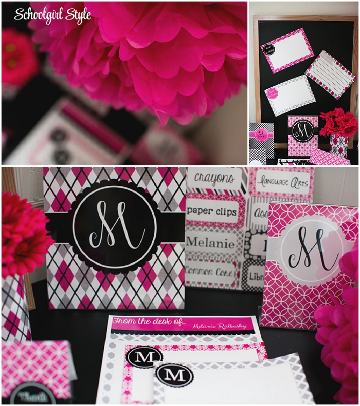 Hot Pink, Black, and Gray Classroom Couture